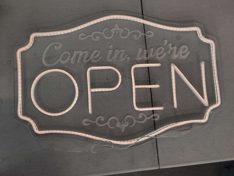 24" Wide Dimmable "Come in, we're OPEN" Sign, Tested | Open Box - Rio ...
