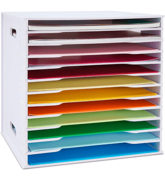 SANFURNEEY Scrapbook Paper Organizer, 12" x 12", 12 Slots, Paper Not ...