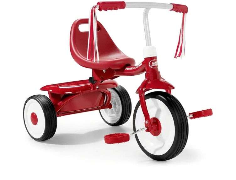 Radio Flyer Folding Tricycle w/Storage Bin Red | Open Box | (See ...