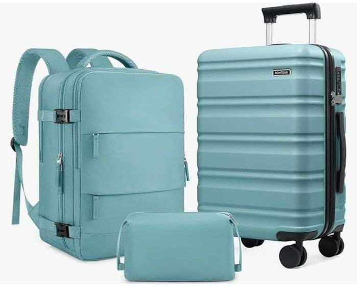 Romtour Suitcase 3 pcs Set Light Blue | Open Box | (See Condition Notes ...