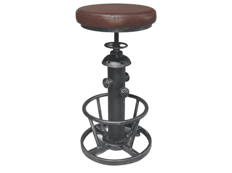 Topower Antique Industrial Round Bottom Adjustable Height Bar Stool ...