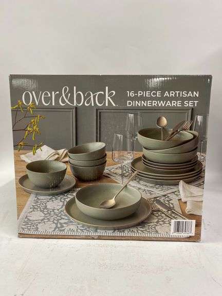 OVER&BACK Artisan Dinnerware Set, 16pc | Like New | (See Condition ...