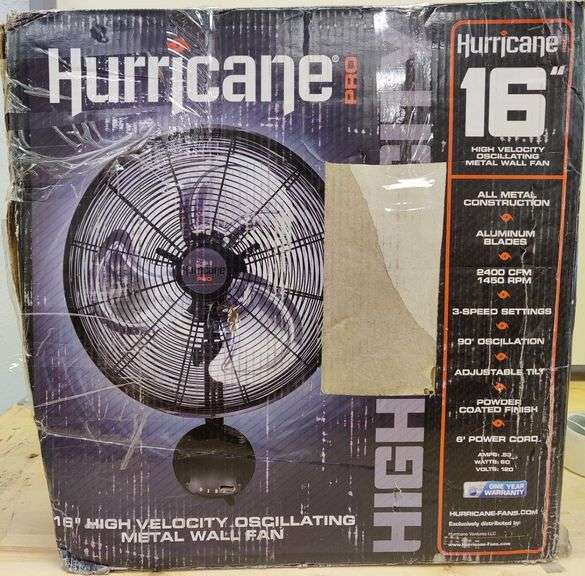Hurricane Pro High Velocity Metal Wall Fan | Damaged | (See Condition ...