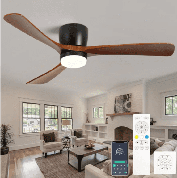 LINJO 42'' Wood Ceiling Fan with Light And Remote | Open Box | (See ...