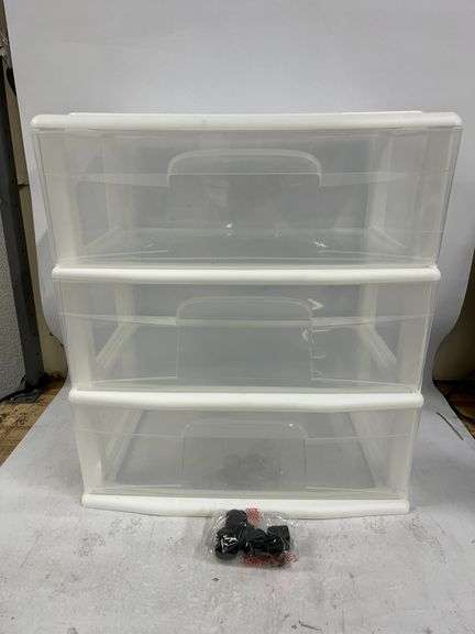 HOMZ 3-Drawer Plastic Dresser w/Wheels | Open Box | (See Condition ...