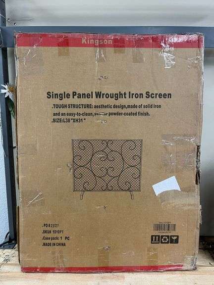 Single Panel Wrought Iron Screen, 38" x 31" | Open Box | (See Condition ...