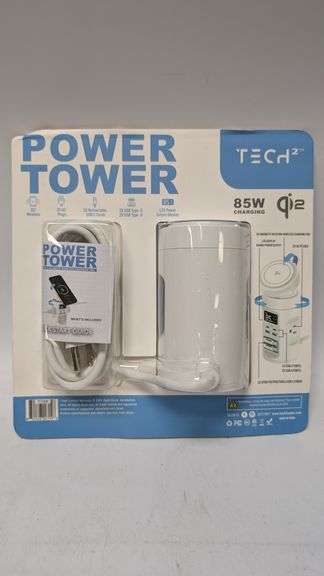 Tech Squared Power Tower with Qi2 Wireless Charging and Retractable ...