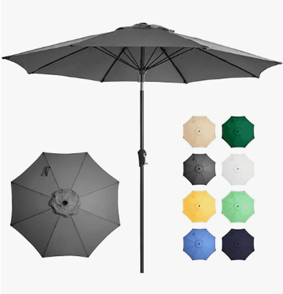 Ayge 9FT Large Outdoor Patio Umbrella - Grey. | Open Box | (See ...