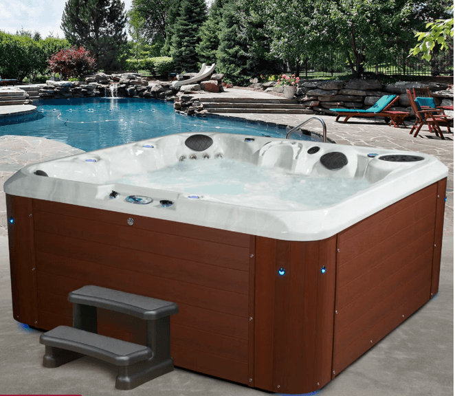 Amplified 6-Person 100-Jet Double-Lounger Hot Tub Spa w/ Bluetooth ...
