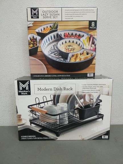 Kitchen Bundle: Dish Rack And Lazy Susan Serving Set | Open Box - Rio ...