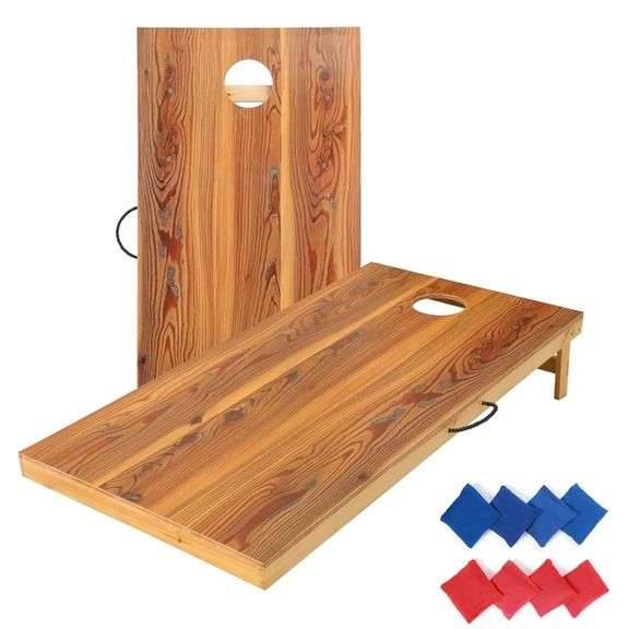 TIANNBU Solid Wood Corn Hole Game Set w/Toss Bags | Open Box | (See ...