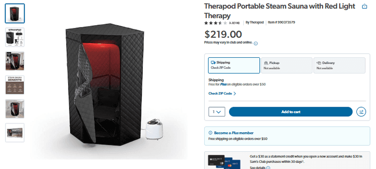 Therapod Portable Steam Sauna with Red Light Therapy | Like New - Rio ...