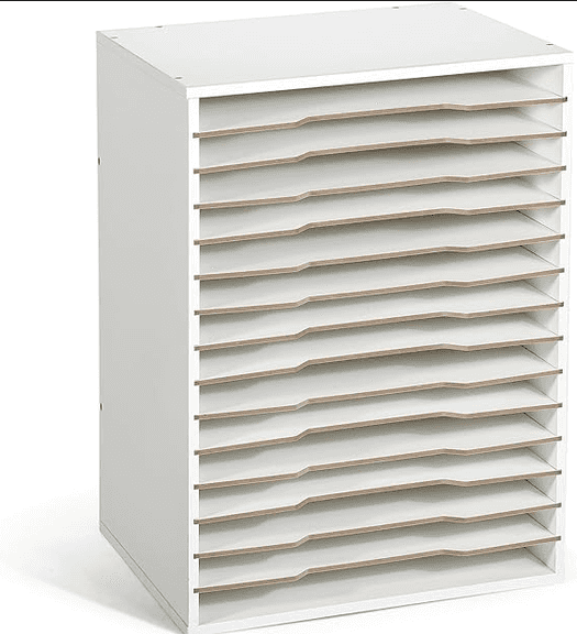Caydo Wood Paper Storage Organizer, 15 Slot, Ideal for 12" x 12" Paper ...