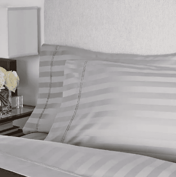 Bundle-Member's Mark HOTEL PREMIER COLLECTION Sheets, Grey Stripe, 2 ...