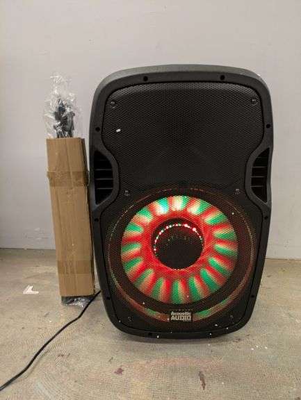Acoustic Audio 15" 1000W Bluetooth Speaker Set w/ LED, Mic, Stand ...