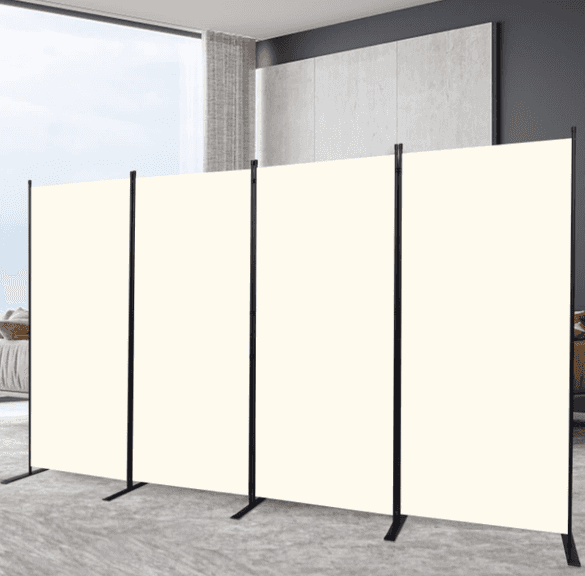 Homscreener 6Ft 4 Panel Room Divider, 136" Wide, Beige | Open Box ...