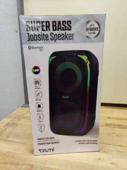 Tzumi Super Bass Jobsite Speaker | Open Box | (See Condition Notes ...