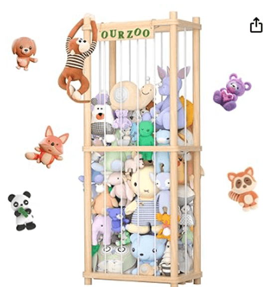 Stuffed Animal Storage Wood Soft Toy Shelf Nursery Room Organizer ...