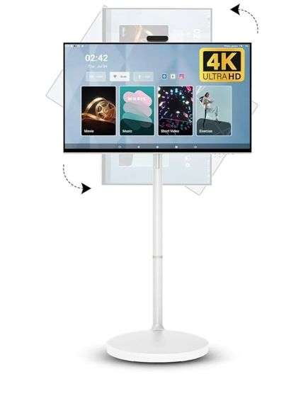 Kumezo 4K Portable Mobile Smart Monitor, 32" Touch Screen w/Rolling ...
