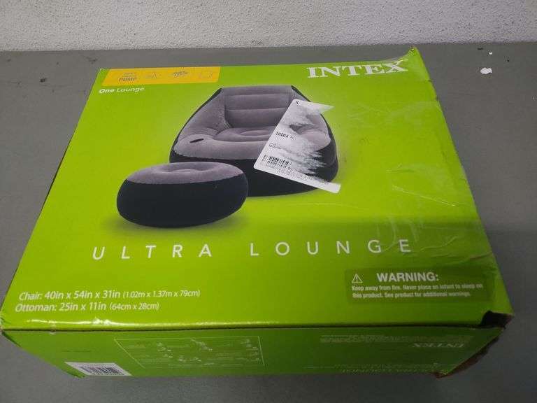 INTEX ULTRA LOUNGE INFLATABLE CHAIR AND OTTOMAN | Open Box | (See ...