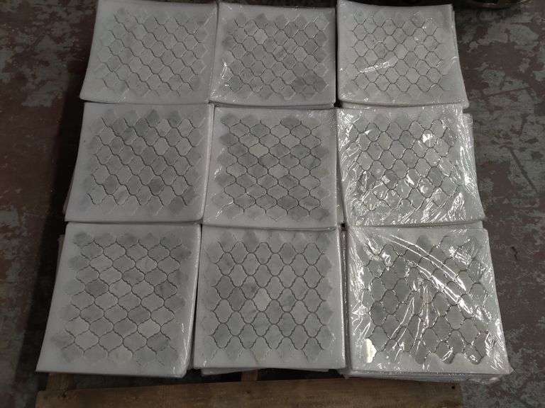 Pallet of 12" x 12" Marble Arabesque Mosaic Wall & Floor Tile | Open ...