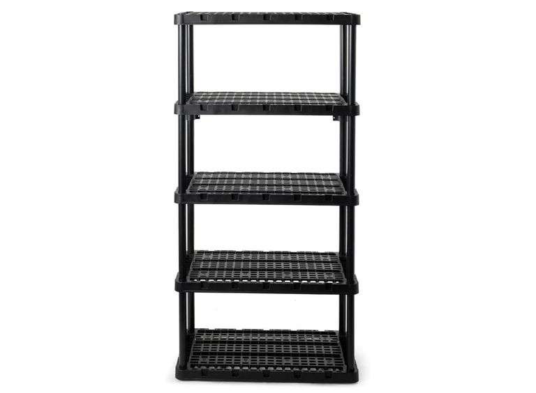 Gracious Living Heavy Duty 5 Shelf Knect-A-Shelf Storage Unit Black ...