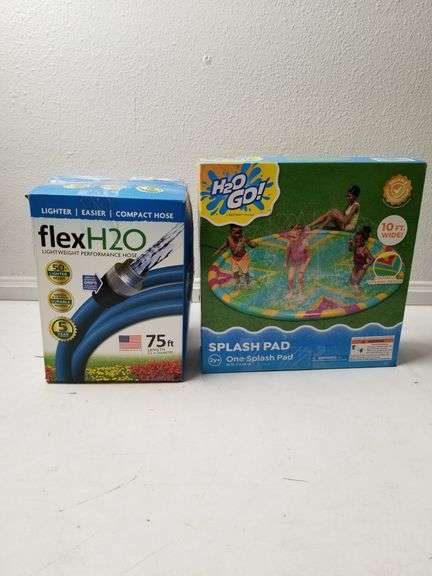 H2O GO Splash Pad & Flex H2O Lightweight Hose Bundle | Open Box | (See ...