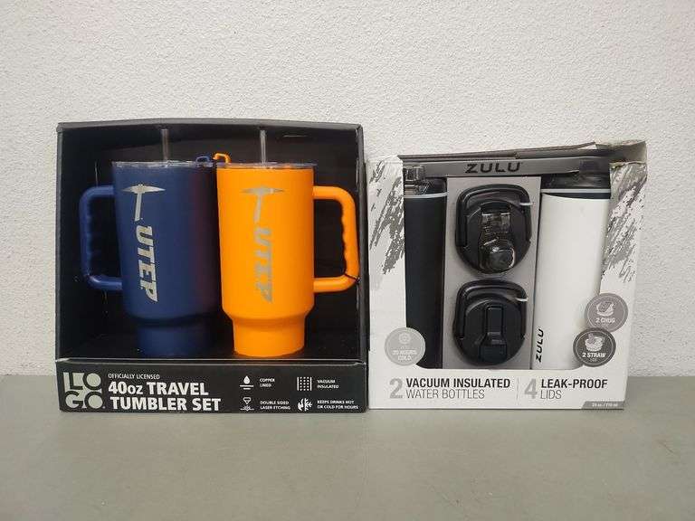 Water Bottle Bundle: 2 UTEP 40 Oz Tumblers And 2 Zulu 24 Oz Insulated ...