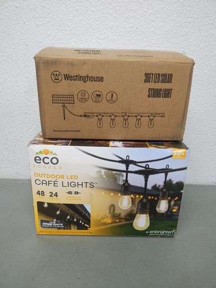 Outdoor String Light Bundle: Westinghouuse 36Ft Solar Lights And Eco ...