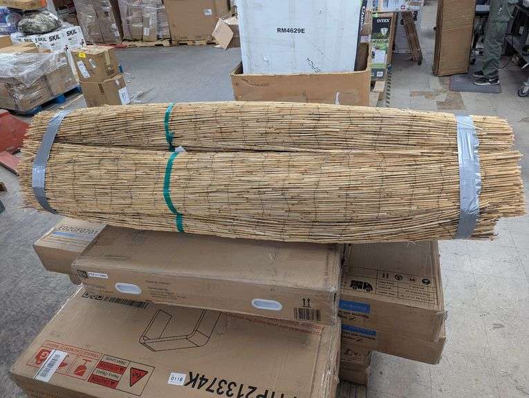 6 ft. H x 16 ft. W Natural Reed Fencing Bundle Of About 6 | Open Box ...