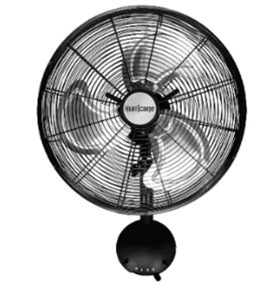 Hurricane Pro High Velocity Osacillating Metal Walll Mount Fan w/ 3 ...