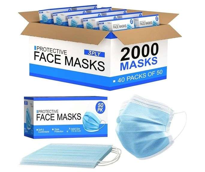 FUYE 50 Pcs 3-Ply Disposable Face Masks Set Of 40 | Open Box | (See ...