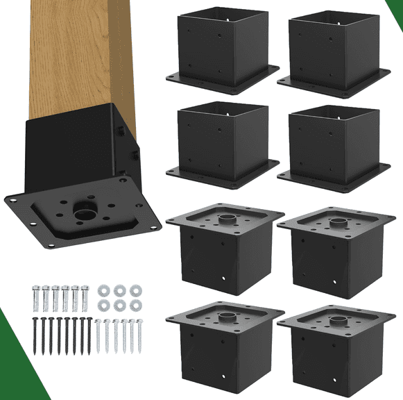 LARIFULL Post Bases for Wet Concrete, 6" x 6", 8ct | Open Box | (See ...