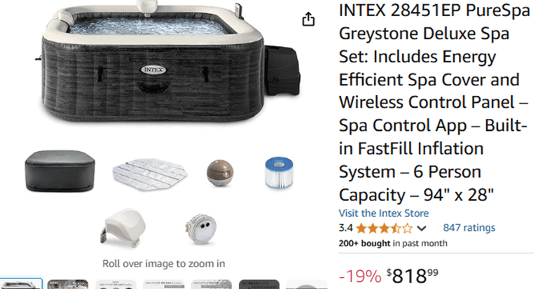 INTEX 28451EP PureSpa Greystone Deluxe Spa Set | Open Box - Rio Grande ...