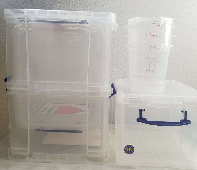Bundle Of Plastic Containers - Really Useful Boxes (4); 4L Containers ...