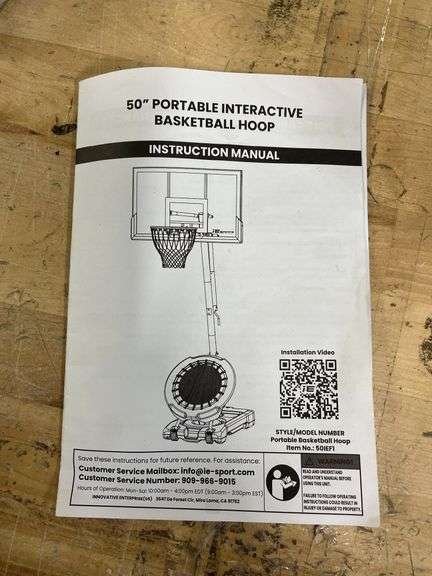 50" Portable Interactive Basketball Hoop | Open Box | (See Condition ...