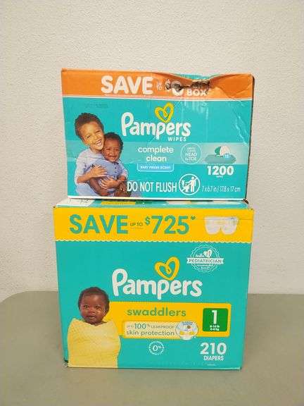 Baby Care Bundle: Pampers Size 1 Swaddler Diapers And Wipes | Open Box ...