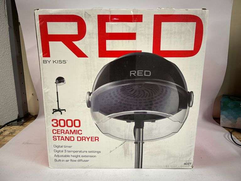 KISS Red 3000 Ceramic Stand Dryer | Open Box | (See Condition Notes ...