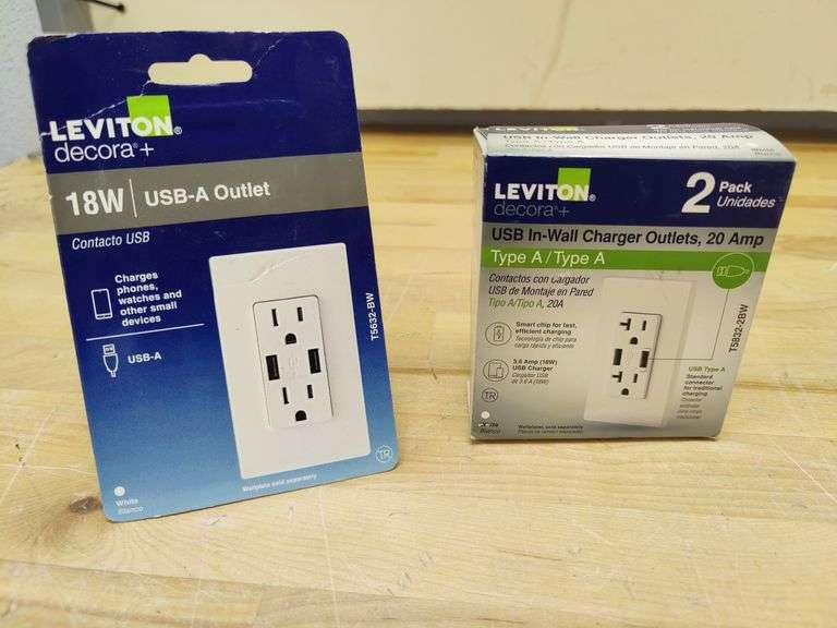 Leviton Combination Duplex & USB Outlet 3 Pcs Set | Like New | (See ...