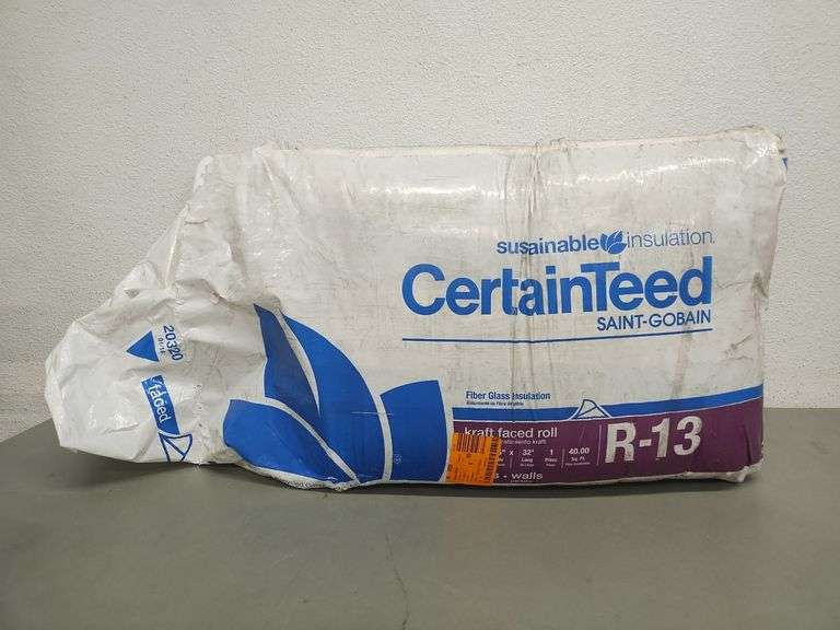 CertainTeed R-13 Kraft Faced Insulation Roll, 40 Sq Ft | Open Box - Rio ...