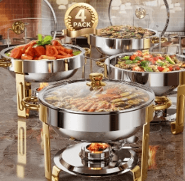 Chafing Dishes For Buffet Set of 4, 5 QT | Open Box - Rio Grande Trade