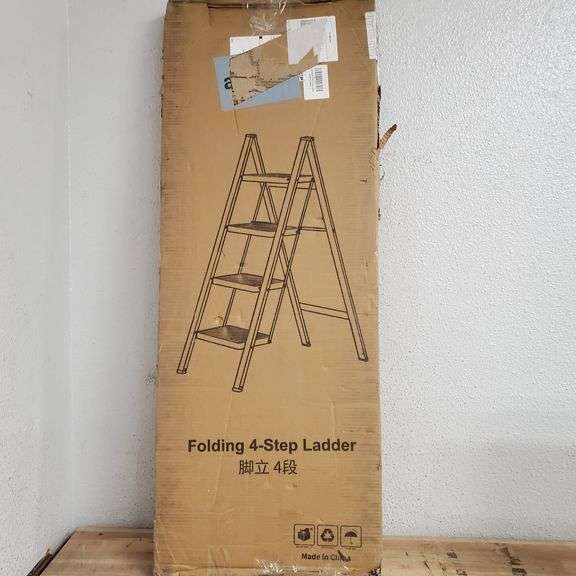 Folding 4-Step Ladder | Open Box | (See Condition Notes) - Rio Grande Trade