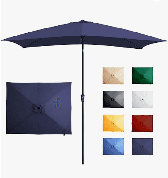 Ayge 6.5x10FT Rectangular Patio Umbrella - Navy | Open Box | (See ...