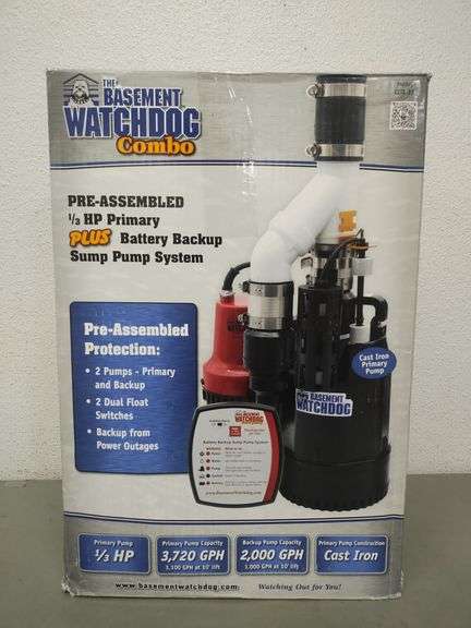 The Basement Watchdog Combo 1/3 HP With Battery Backup Sump Pump System ...