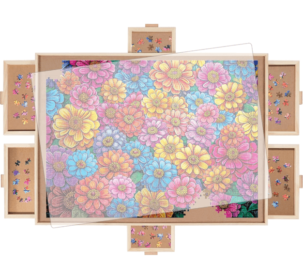 Rotating Puzzle Board With 6 Drawers | Open Box | (See Condition Notes ...