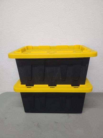 HOMZ 2 Pack Durabuilt Plastic Bins With Lids, 15 Gallon | Open Box ...