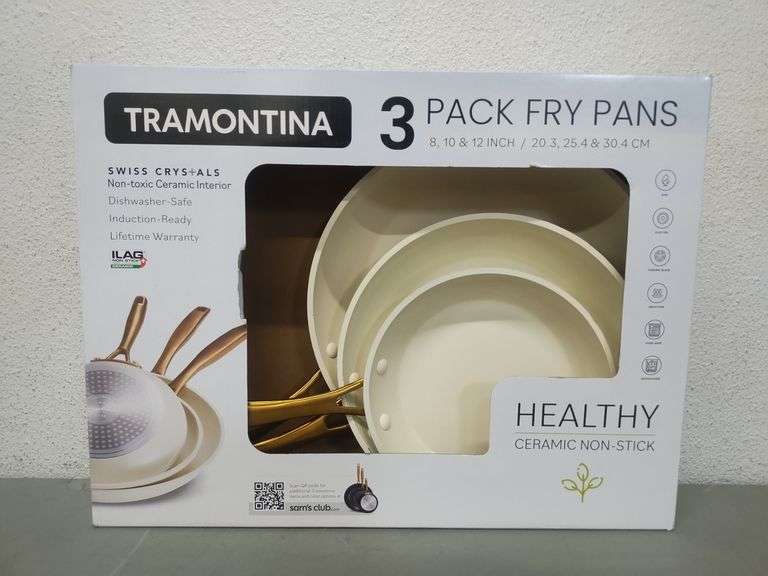 Tramontina 3 Pack Ceramic Non-Stick Fry Pans | Open Box | (See ...