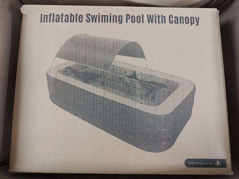 Inflatable Swimming Pool w/Canopy | Open Box | (See Condition Notes ...