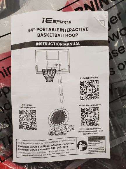 44" Portable Interactive Basketball Hoop | Open Box | (See Condition ...
