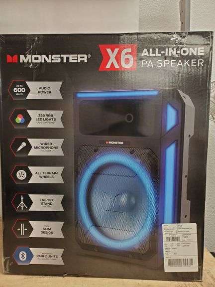 Monster X6 All-In-One PA Speaker | Open Box | (See Condition Notes ...